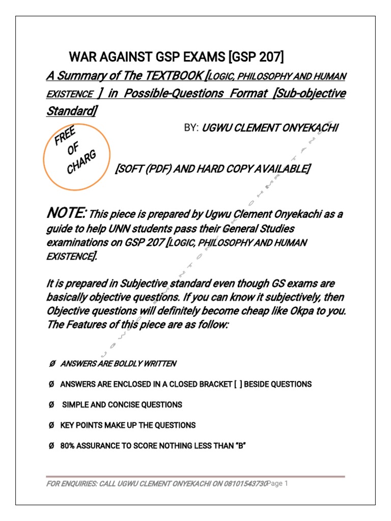 War Against GSP Exams (GSP 207) | PDF | Logic | Argument