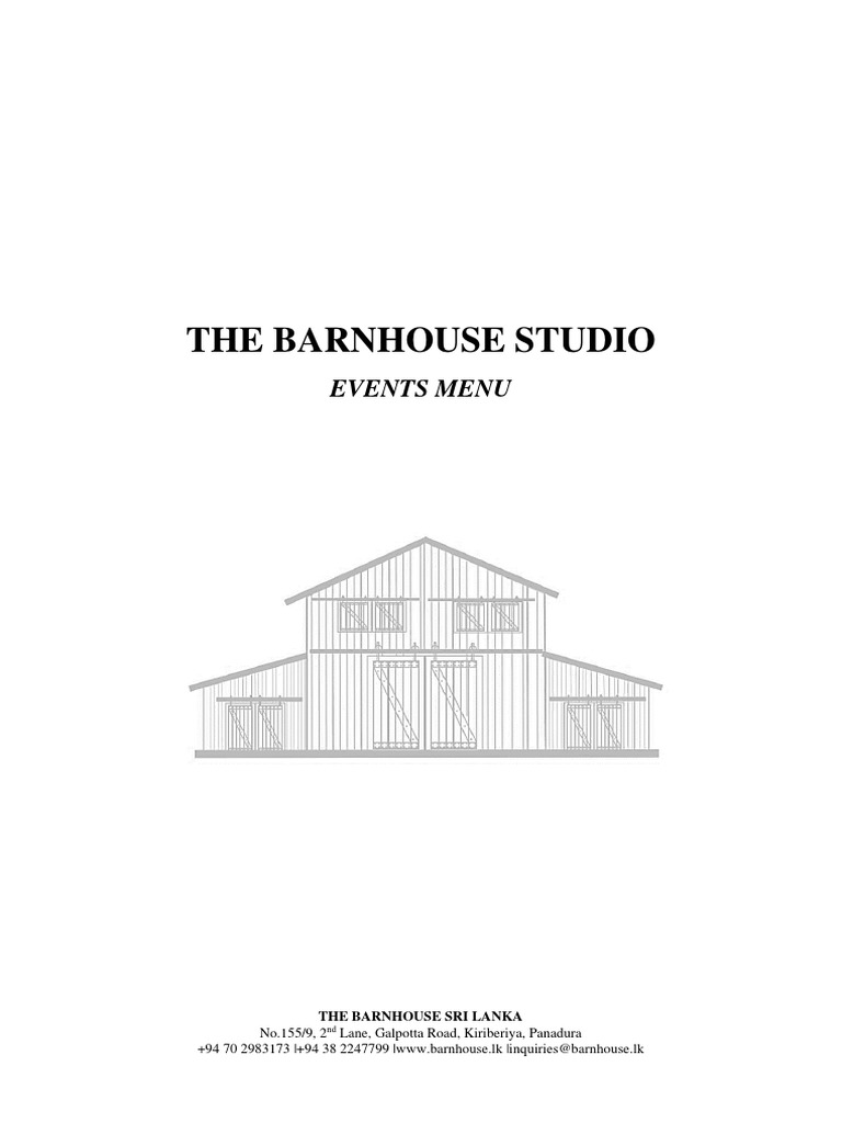 2023 the Barnhouse Events Menu 1 | PDF | Salad | Soup