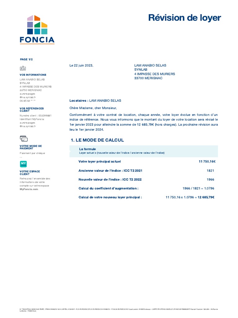 Révision Loyer Du 2023-06-22 | PDF