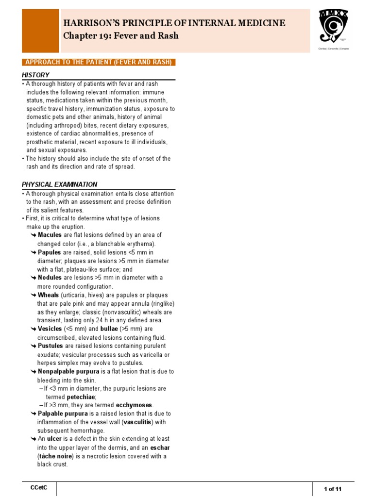 Chapter 19 - Fever and Rash | PDF | Fever | Dermatology