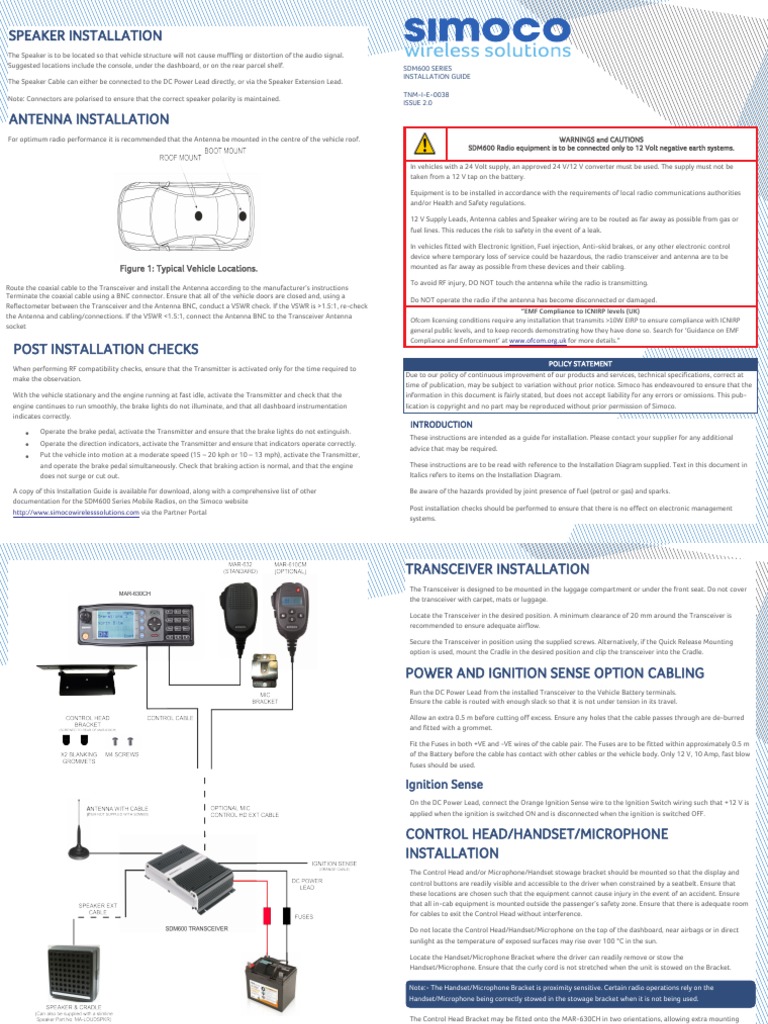 InstallationInstructions TNM I E 0038 SDM600 Series Installation Guide ...