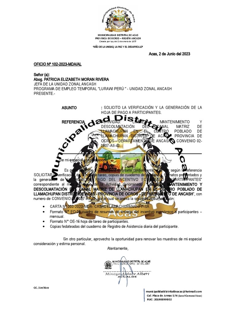 Oficio #102-2023 - Ing. Ronald Lurawi | PDF