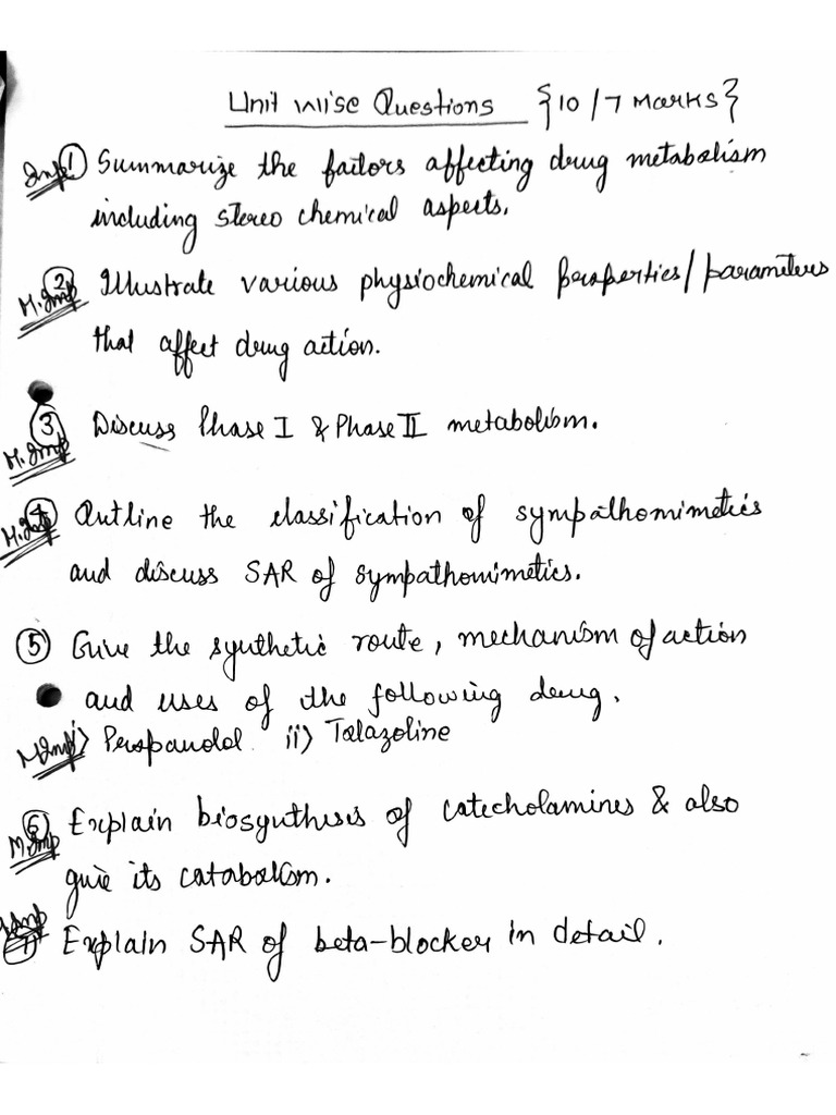 M.C 1 Important Questions | PDF