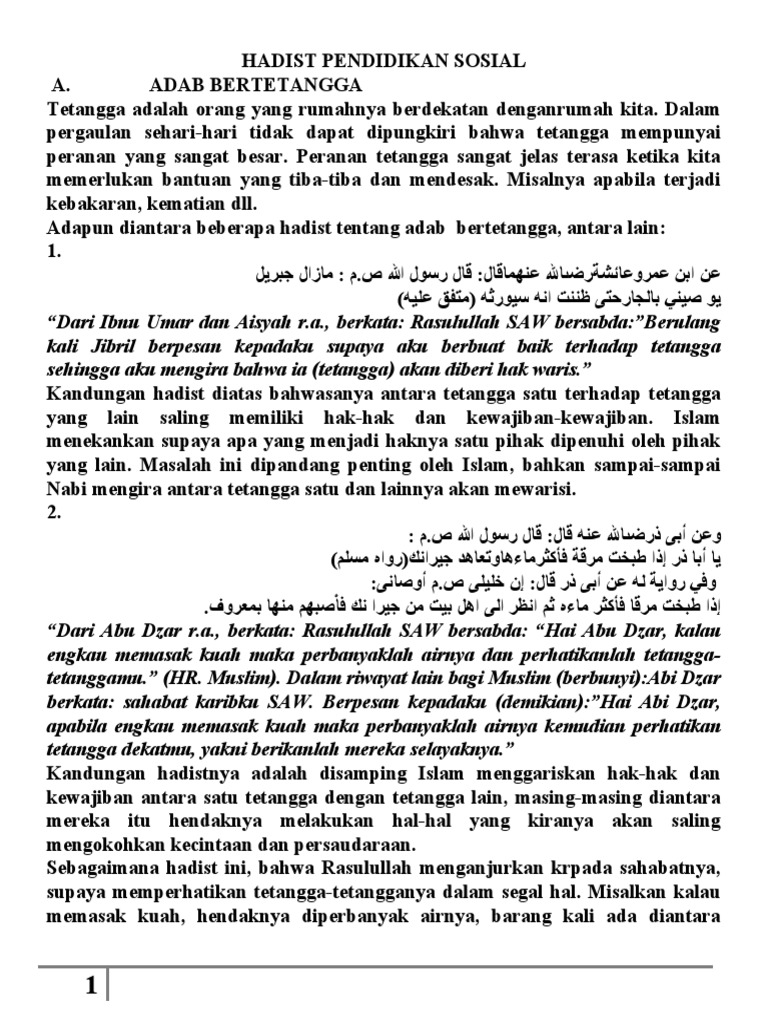 Adab Bertetangga dalam Islam | PDF