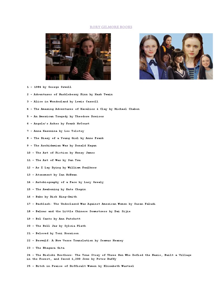 Rory Gilmore Books | PDF | Writers