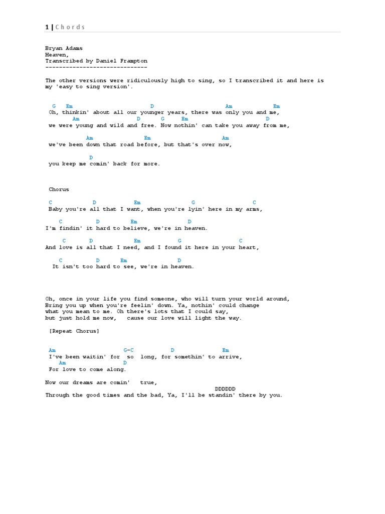 Chords | PDF | Refrain | Song Structure