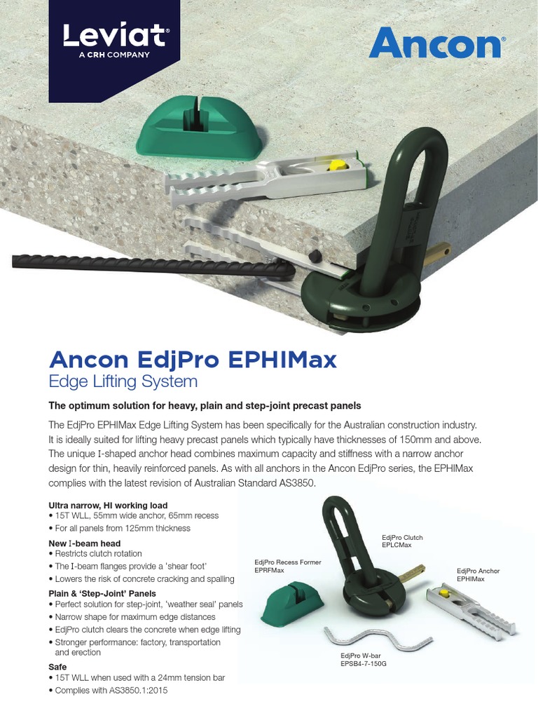 Ancon_EdjPro_EPHIMax_Edge_Lifting_System | PDF | Beam (Structure ...