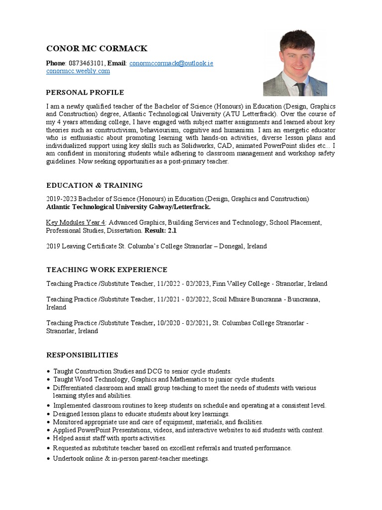 CV Conor MC Cormack | PDF