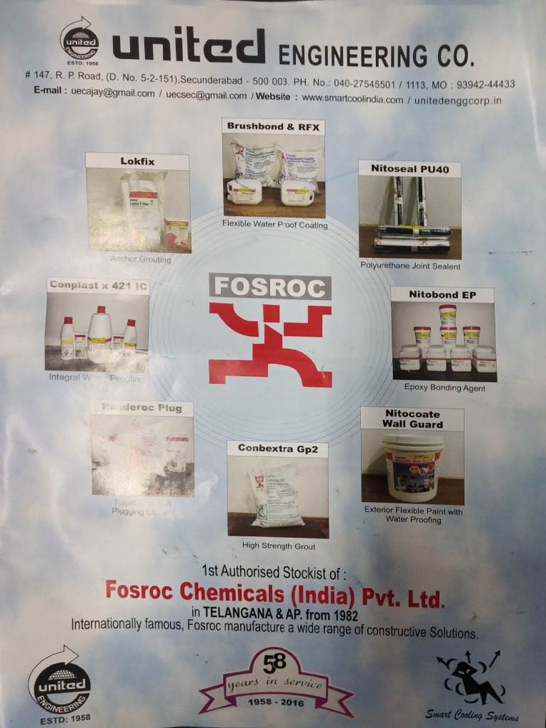 Fosroc Products and Uses | PDF | Concrete | Coating