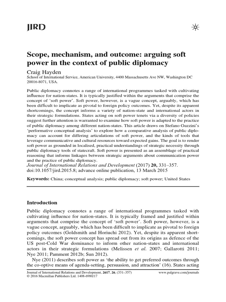 2016 Hayden | PDF | Soft Power | Power (Social And Political)