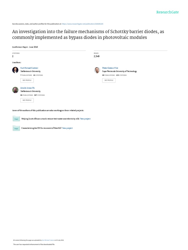 An Investigation Into The Failure Mechanisms of Schottky Barrier Diodes ...