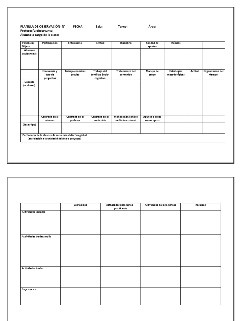 Planilla Modelo | PDF