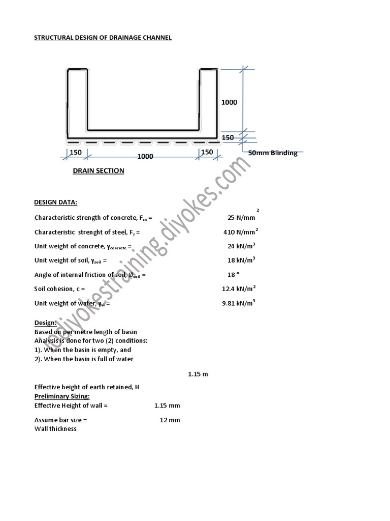 Drainage Channel Structural Design | PDF | Drainage Basin | Drainage