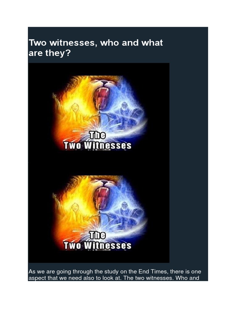Understanding the Two Witnesses in Revelation | PDF | Jesus | Religious ...