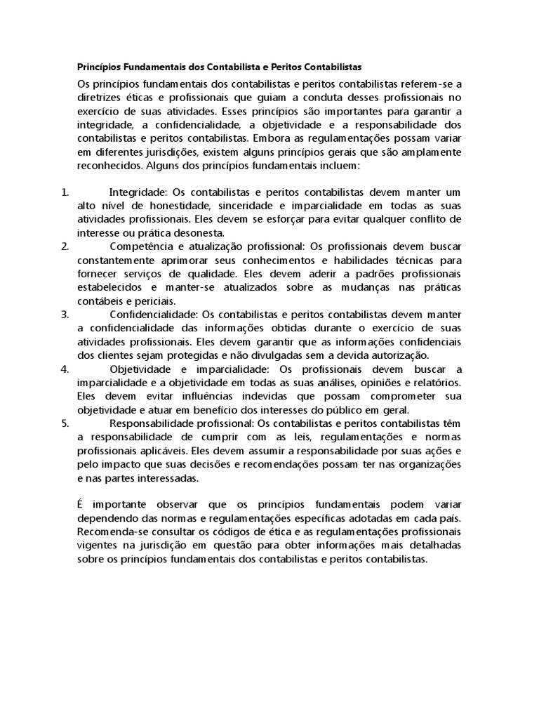 Princípios e Responsabilidades Contábeis | PDF | Contabilidade ...