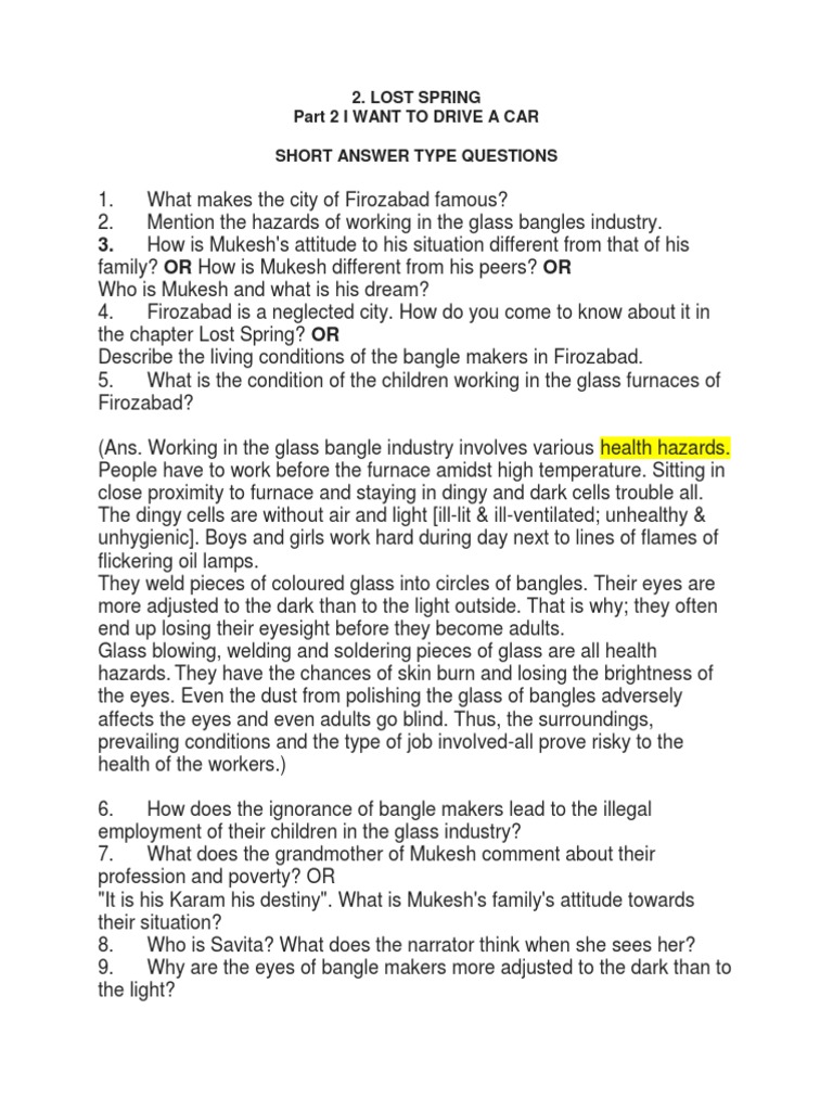 2.4 LOST SPRING SAQs Part 2. | PDF