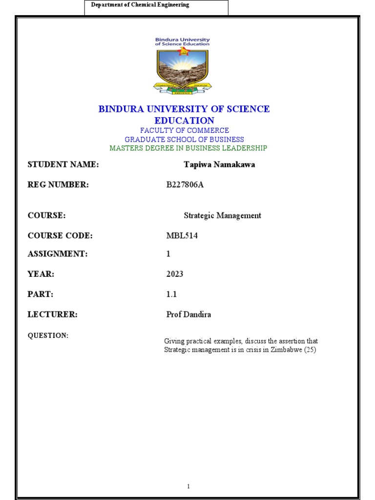 T Namakawa MBL514 Assignmnt 1 | PDF | Strategic Management | Governance