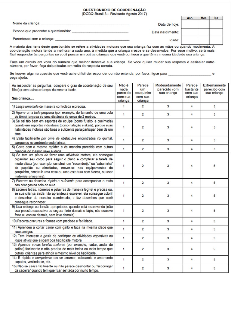 DCDQ - Folha de Resposta | PDF