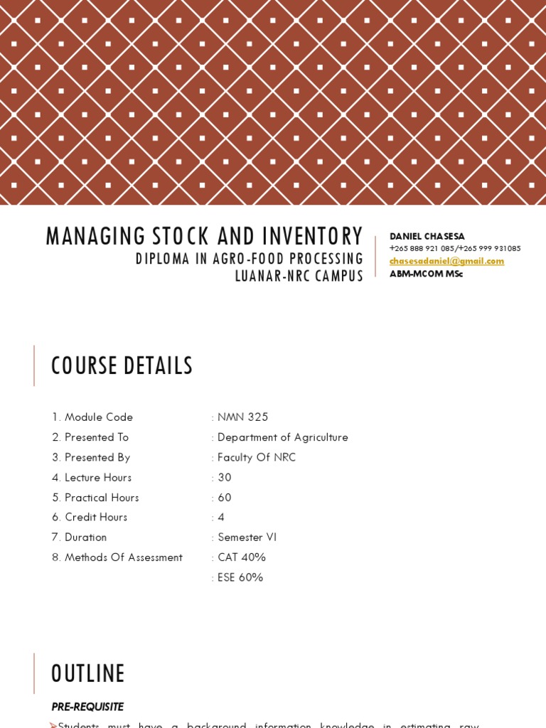 Managing Stock and Inventory by Daniel Chasesa MSC in Commerce | Download Free PDF | Inventory ...