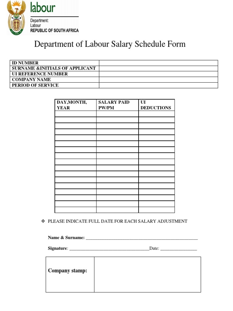 Salary Schedule Form | PDF