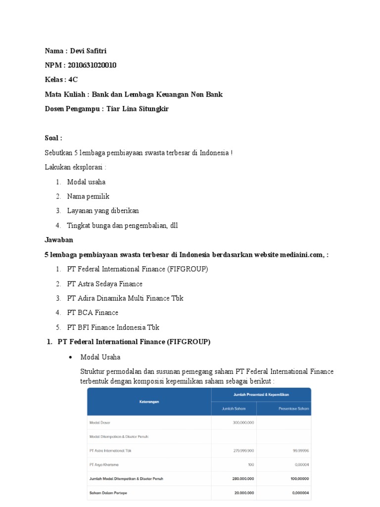 Devi Safitri 2010631020010 Kuis BLK | PDF | Bisnis