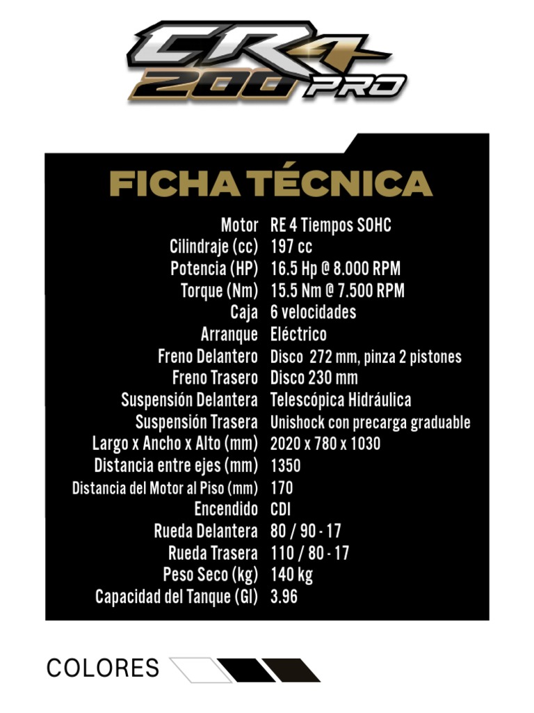 Ficha Tecnica CR4 200 Pro | PDF