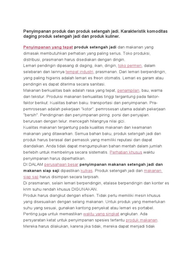 Penyimpanan dan Pengemasan Produk Setengah Jadi | PDF