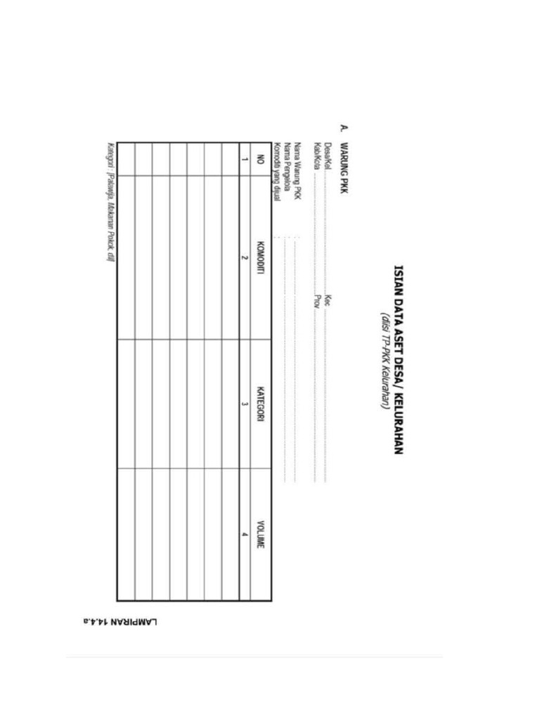 Data Aset Desa PKK | PDF
