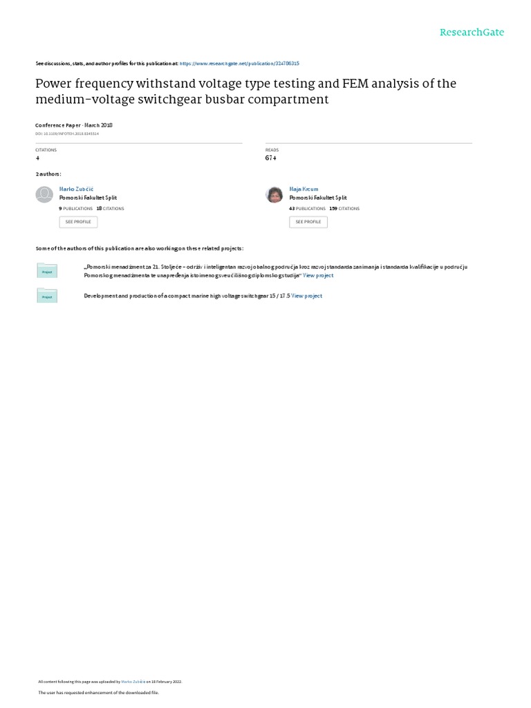 Power Frequency Withstand Voltage Type Testing and FEM Analysis of The ...
