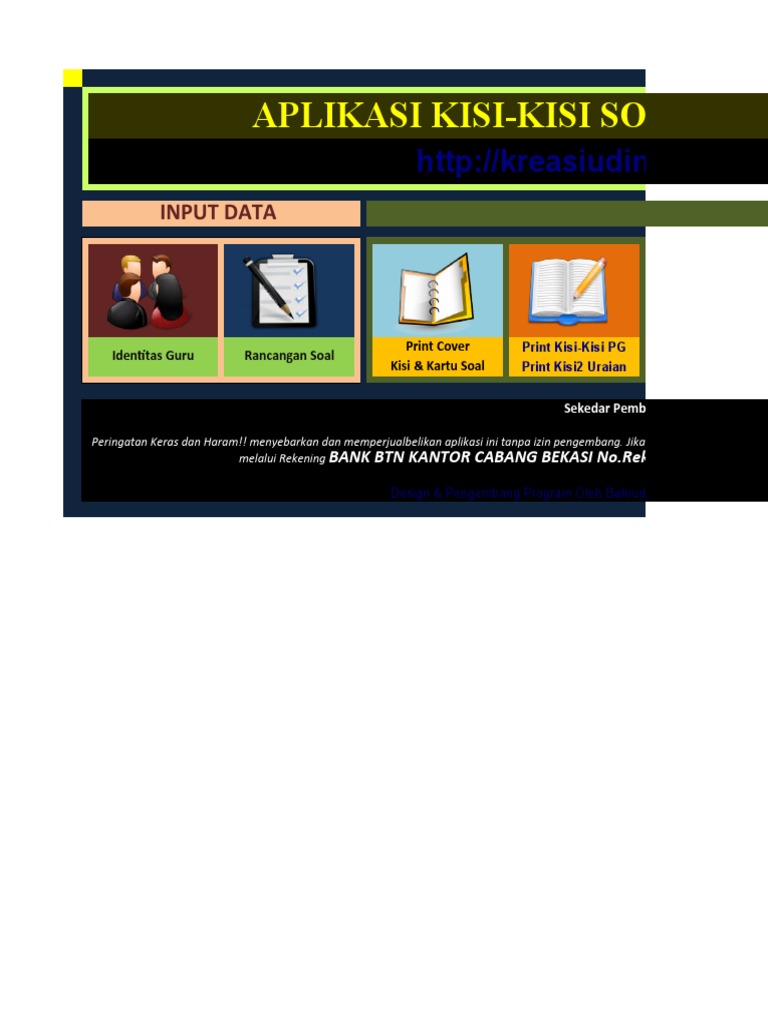 Kartu Soal, Kisi - Kisi Fotografi Xi | PDF