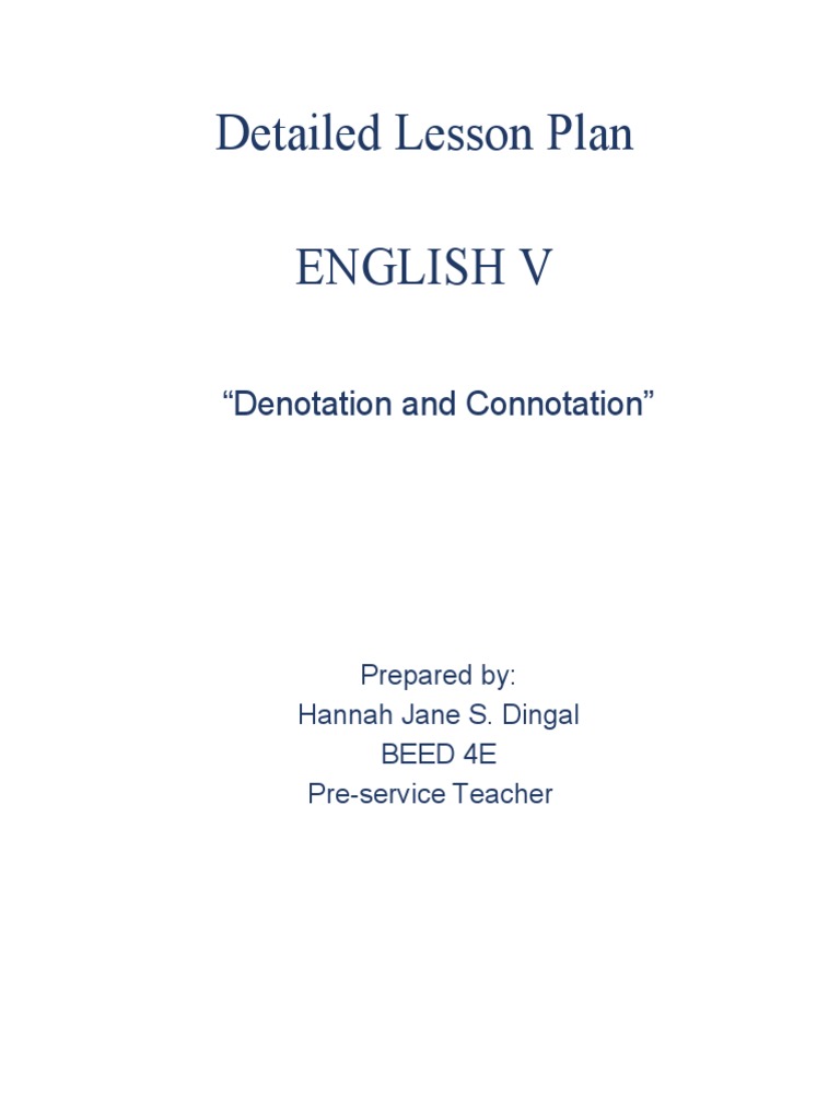 WEEK 1 ENGLISH 5 Denotation and Connotation | PDF | Connotation | Word