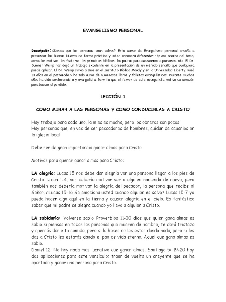Evangelismo Personal | PDF | Cristo (título) | Jesús
