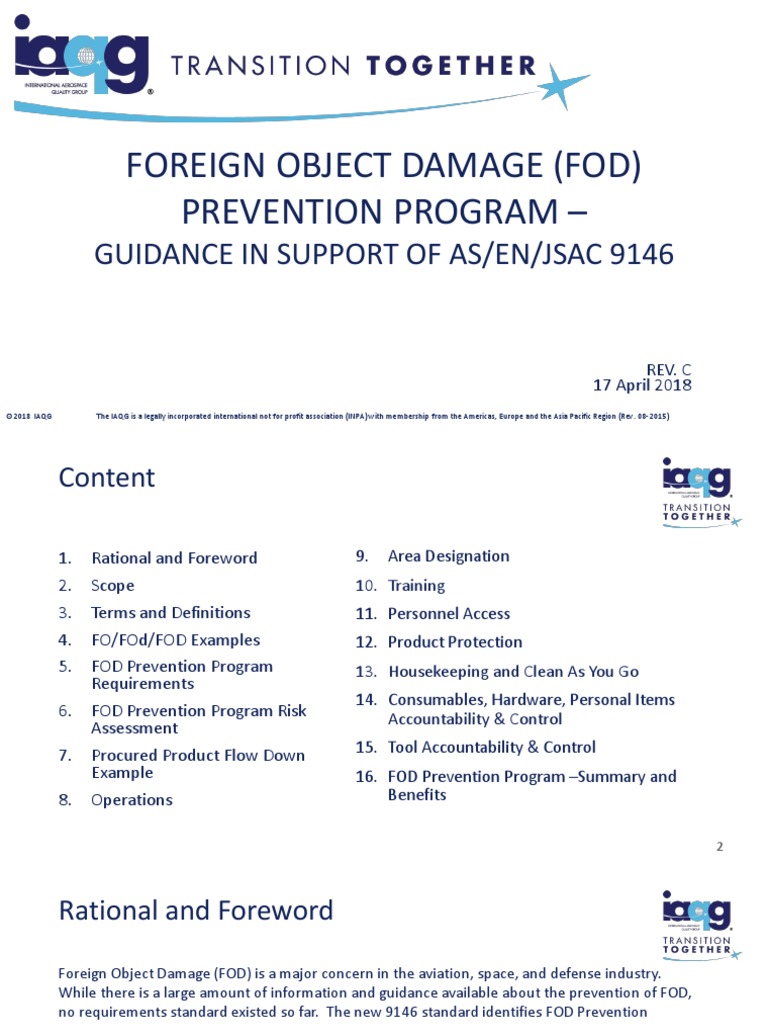 IAQG SCMH-3.4.2-Foreign-Object-Damage-FOD-Prevention-Program-Guidance ...
