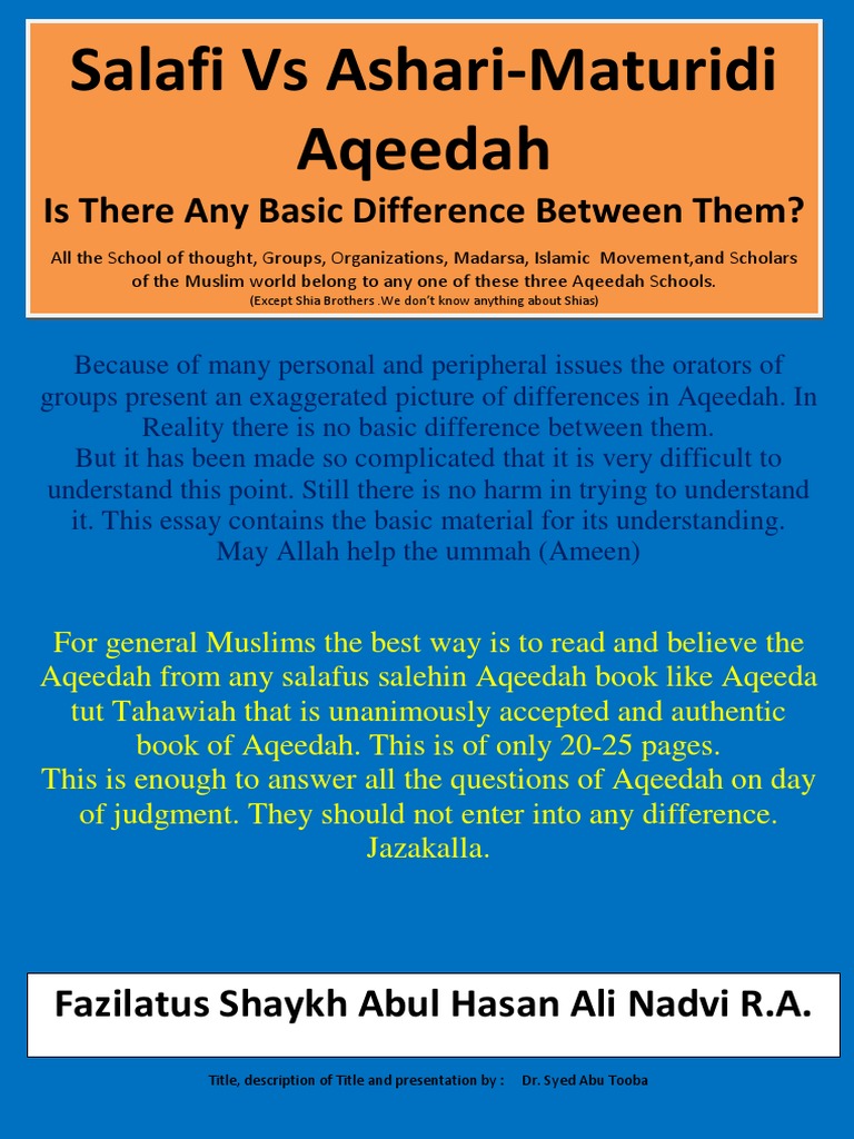 Salafi Ashari Aqeedah Difference | PDF