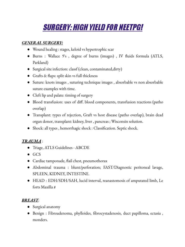 Surgery Imp Topics | PDF | Thyroid | Surgery