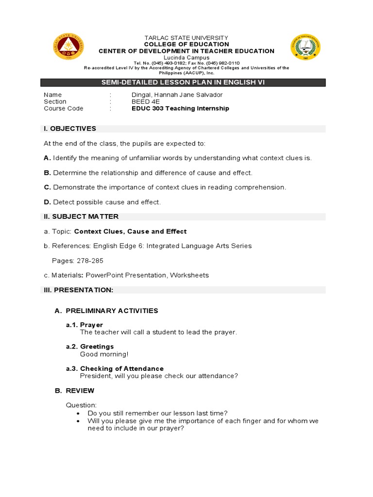 Cause and Effect in Context Clues | PDF