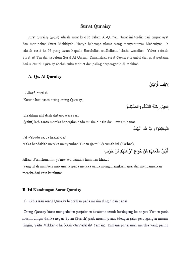 Surat Quraisy ALIN SELESAI | PDF