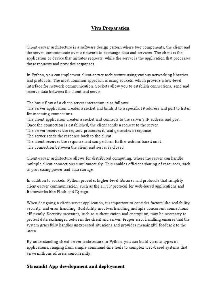 Viva Preparation | PDF