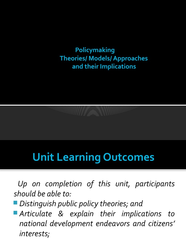 Unit 6 Policy Making Theories-Models | PDF | Policy | Externality