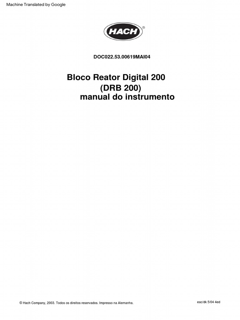 Manual DRB 200: Guia de Uso e Segurança | PDF | Aquecimento global e ...