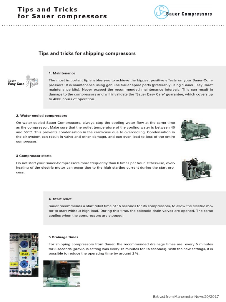 Tips and Tricks Sauer Compressors | PDF | Duct (Flow) | Home Appliance Tips and Tricks Sauer Compressors | PDF | Duct (Flow) | Home Appliance