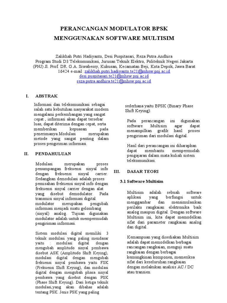 BPSK - Kelompok 5 - TTelekomunikasi 2c | PDF