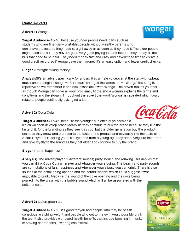 Radio Adverts | PDF | Advertising