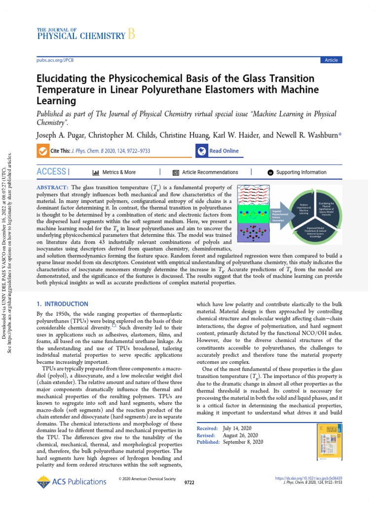 Elucidating the Physicochemical Basis of the Glass Transition ...