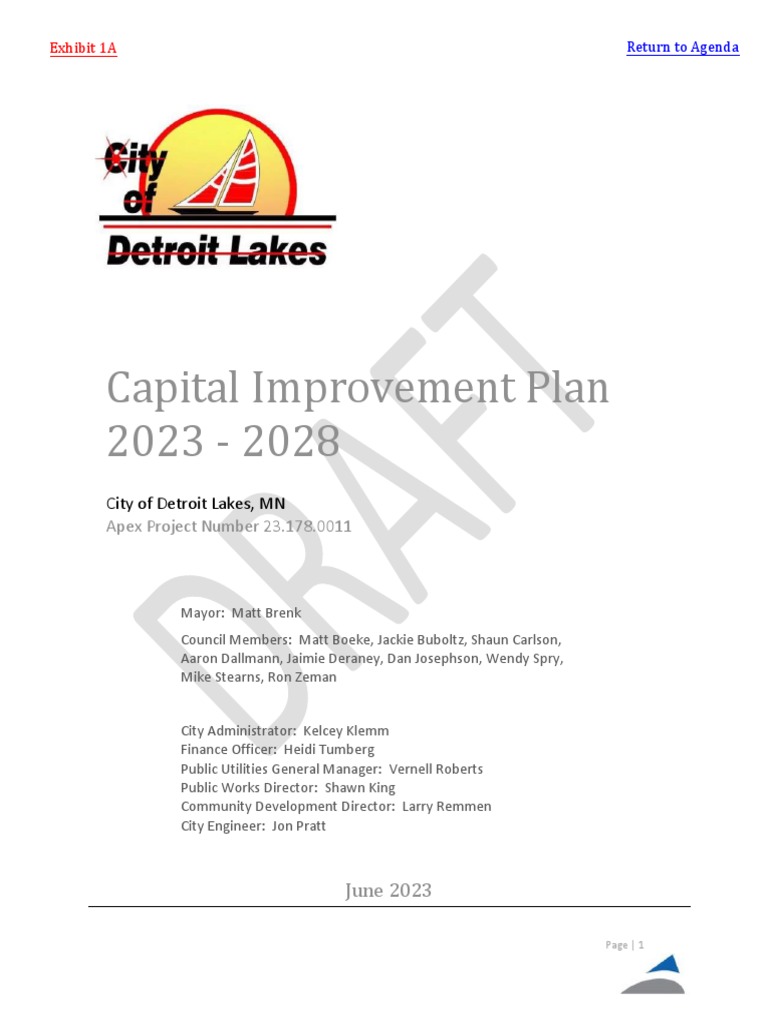 Detroit Lakes CIP 2023-2028 Overview | PDF | Combined Sewer | Street