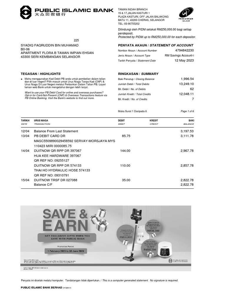 Bank Statement April 2023 | PDF