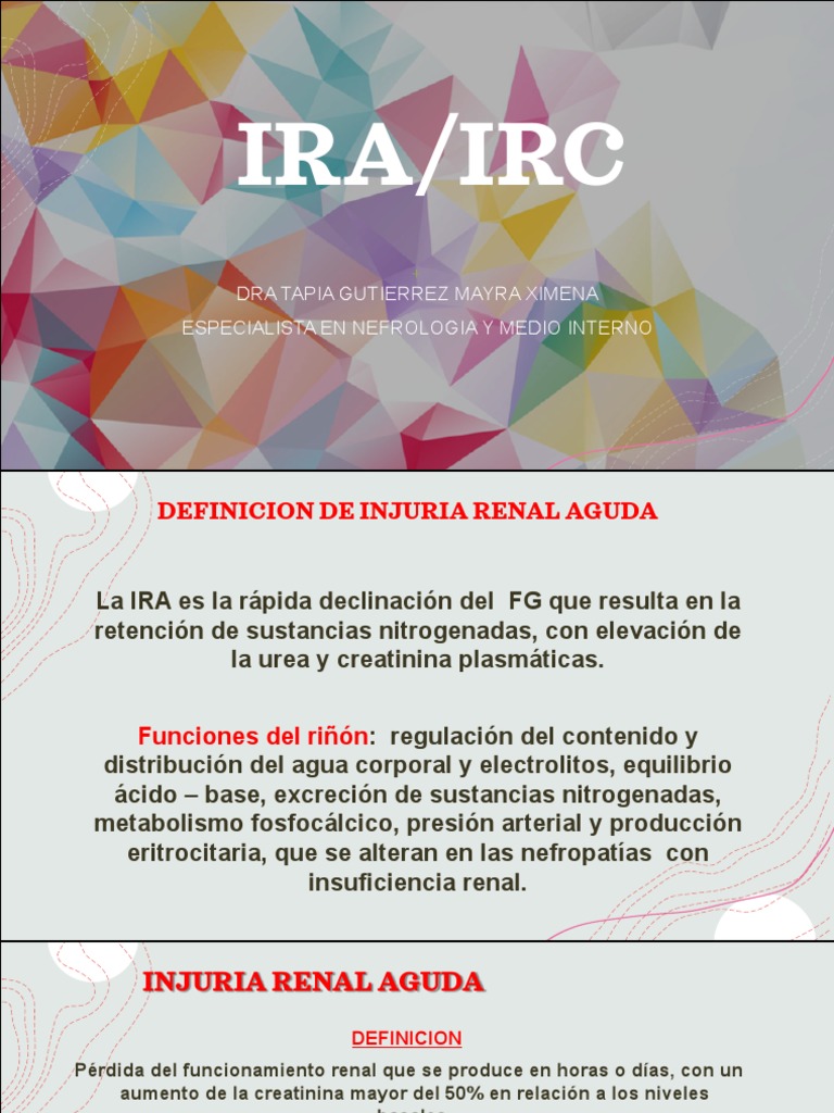 Ira/Irc: Dra Tapia Gutierrez Mayra Ximena Especialista en Nefrologia Y Medio Interno | PDF ...