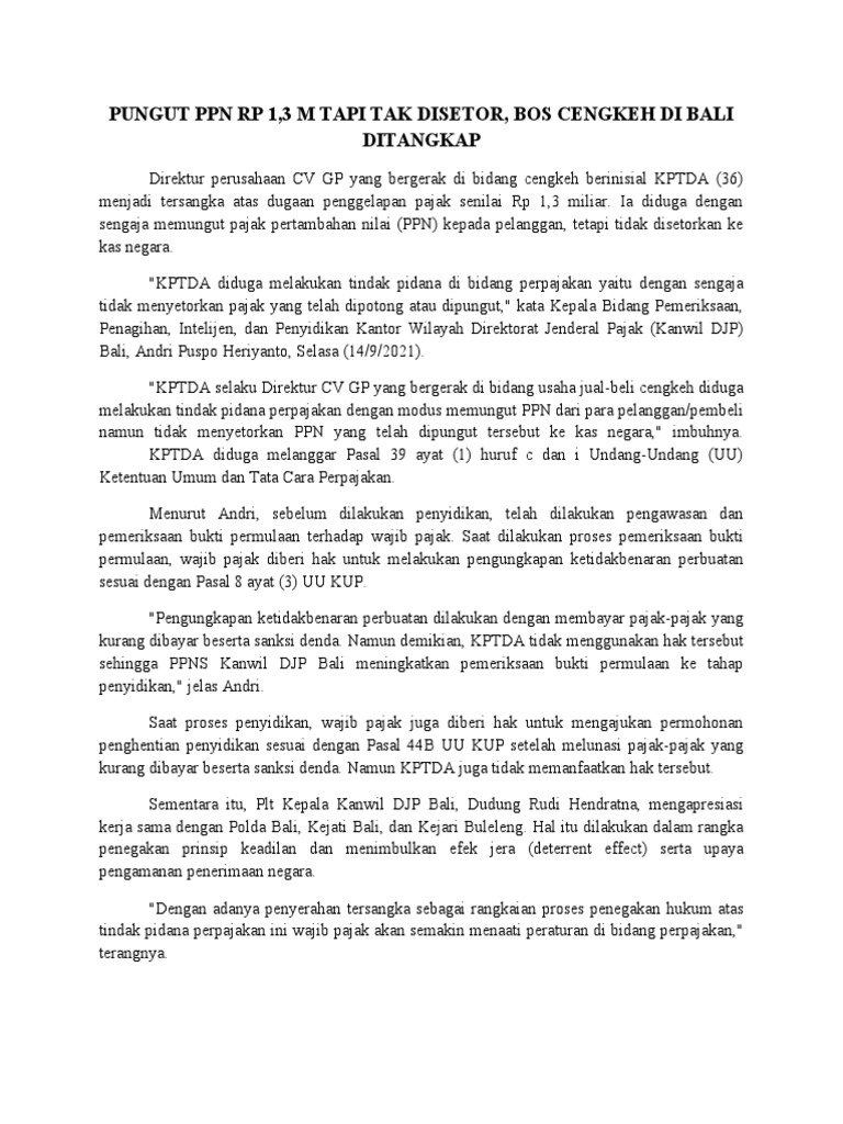 Contoh Kasus PPN | PDF