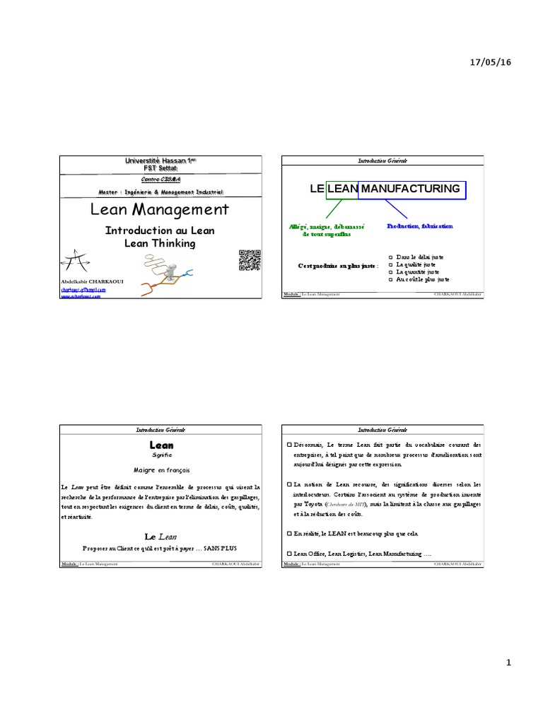 Introduction au Lean Management | PDF | Lean (production) | Business