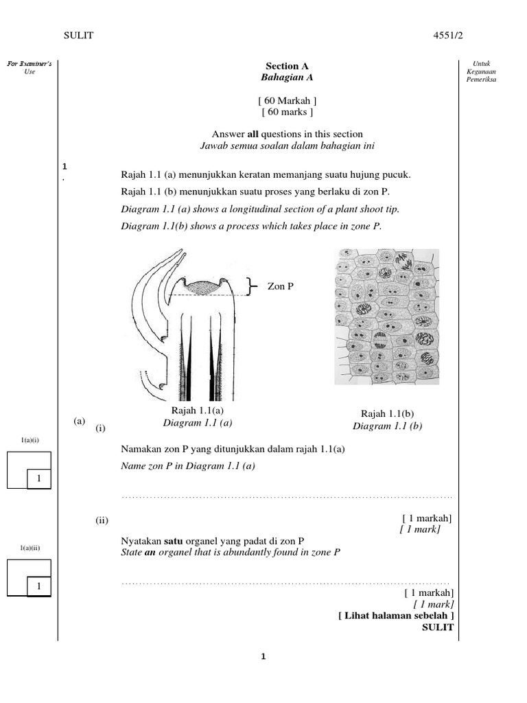 2021 Johor - Kota - Tinggi Biology K2 Set 1 | PDF